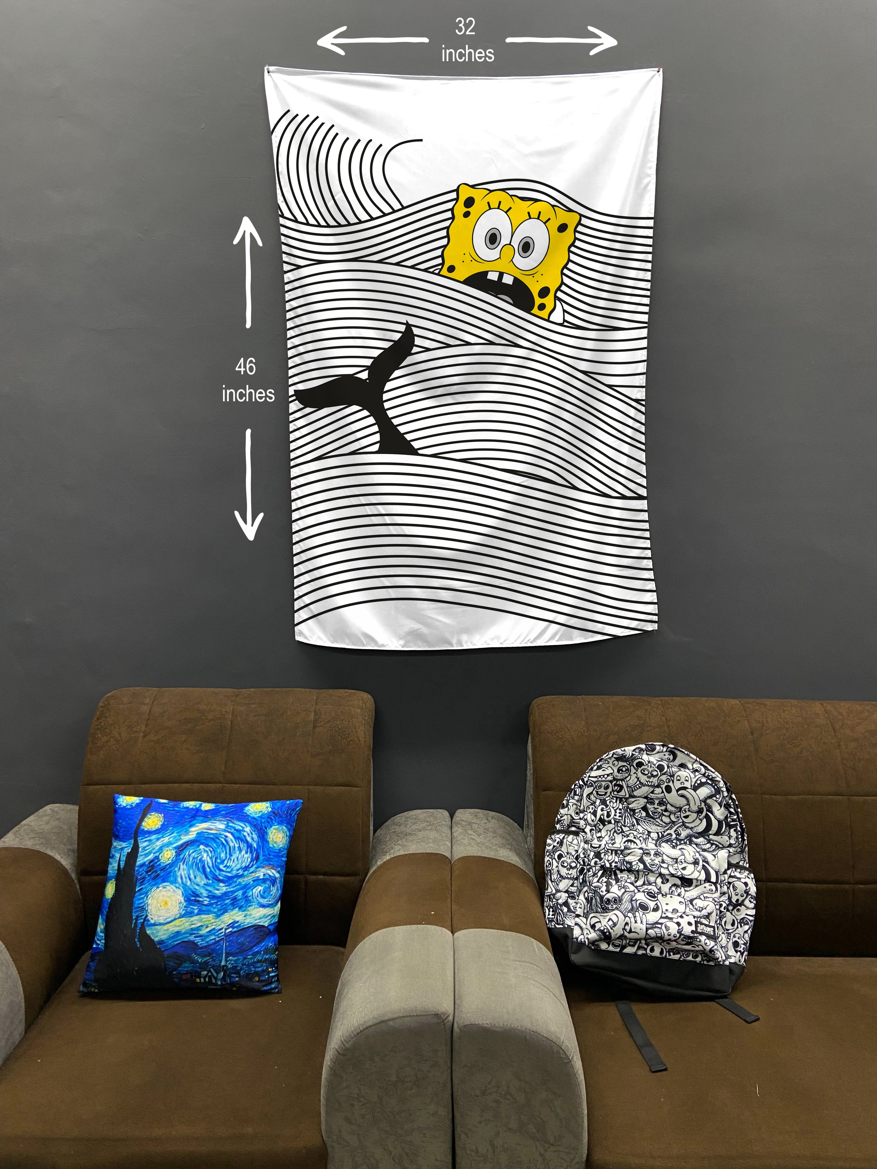 Spongebob Shark Attack Flag