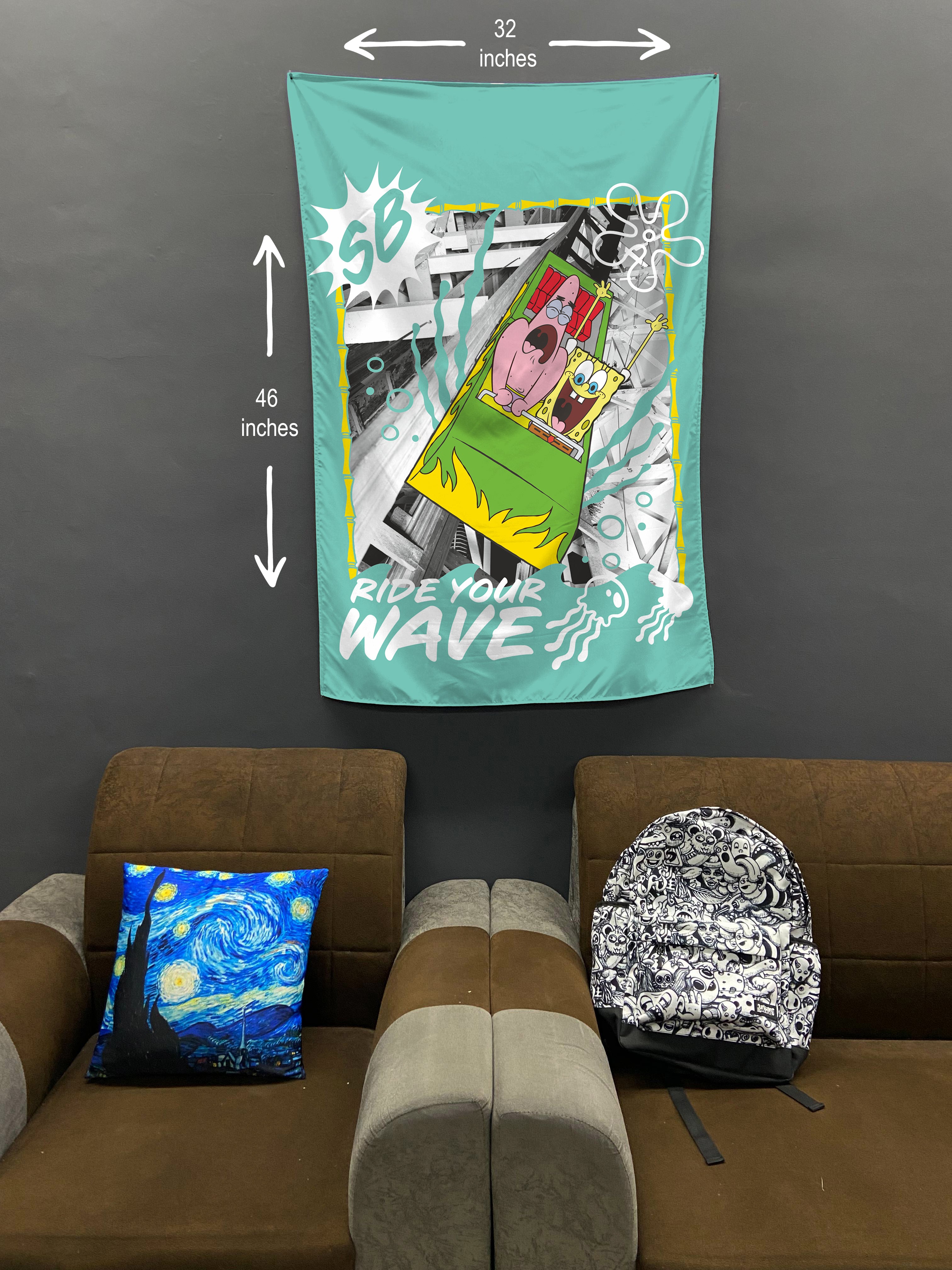 Spongebob Ride Your Wave Flag