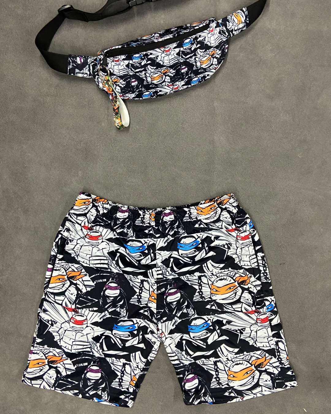 Ninja Turtles Eye Bands Fanny Pack and Performance Shorts Combo